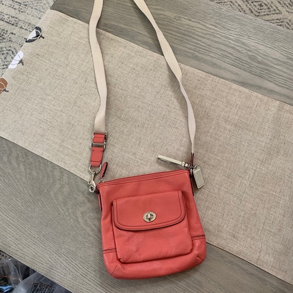 Coach | Bags | Coach Leather Crossbody Bag Peach | Poshmark
